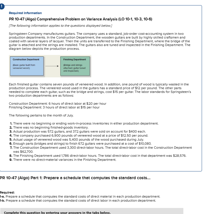 Solved Requlred Information PR 10-47 (Algo) Comprehensive | Chegg.com