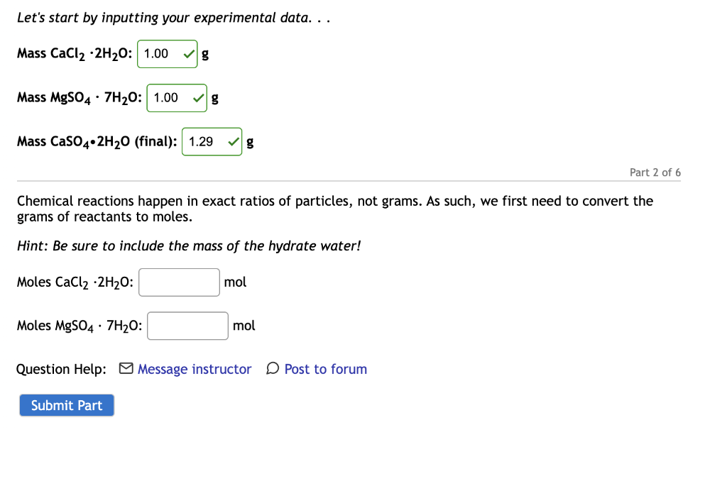 Solved Let's start by inputting your experimental data. .. | Chegg.com