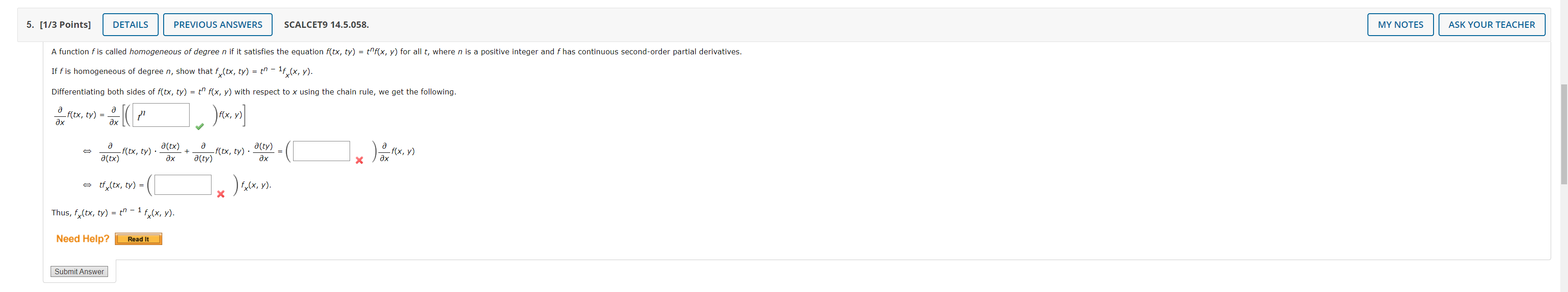 Solved A function f is called homogeneous of degree n if it | Chegg.com