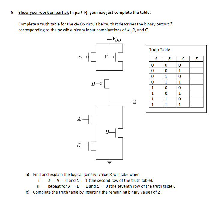 Solved 9. Show your work on part a). In part b), you may | Chegg.com