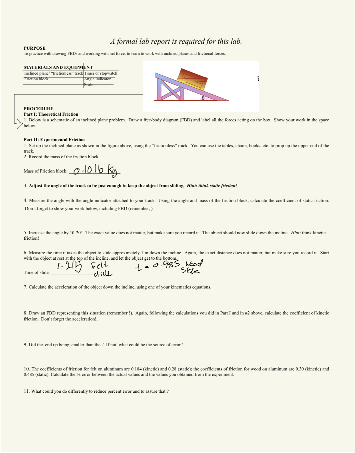 Solved A formal lab report is required for this lab. PURPOSE | Chegg.com