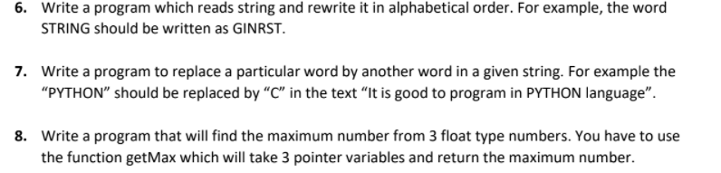 Solved 6. Write a program which reads string and rewrite it | Chegg.com