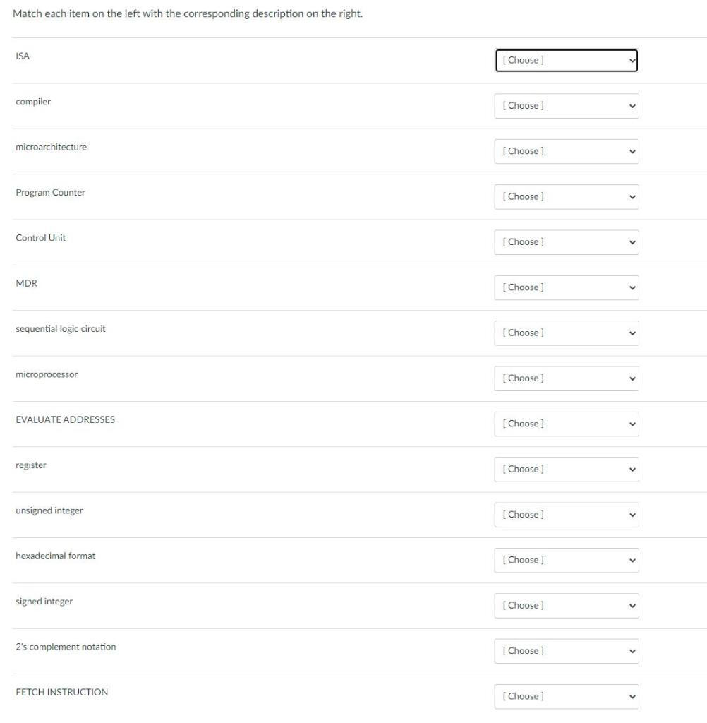 Solved Match each item on the left with the corresponding | Chegg.com