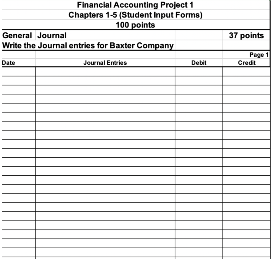 Part 1 - Write the Journal Entries On the forms | Chegg.com