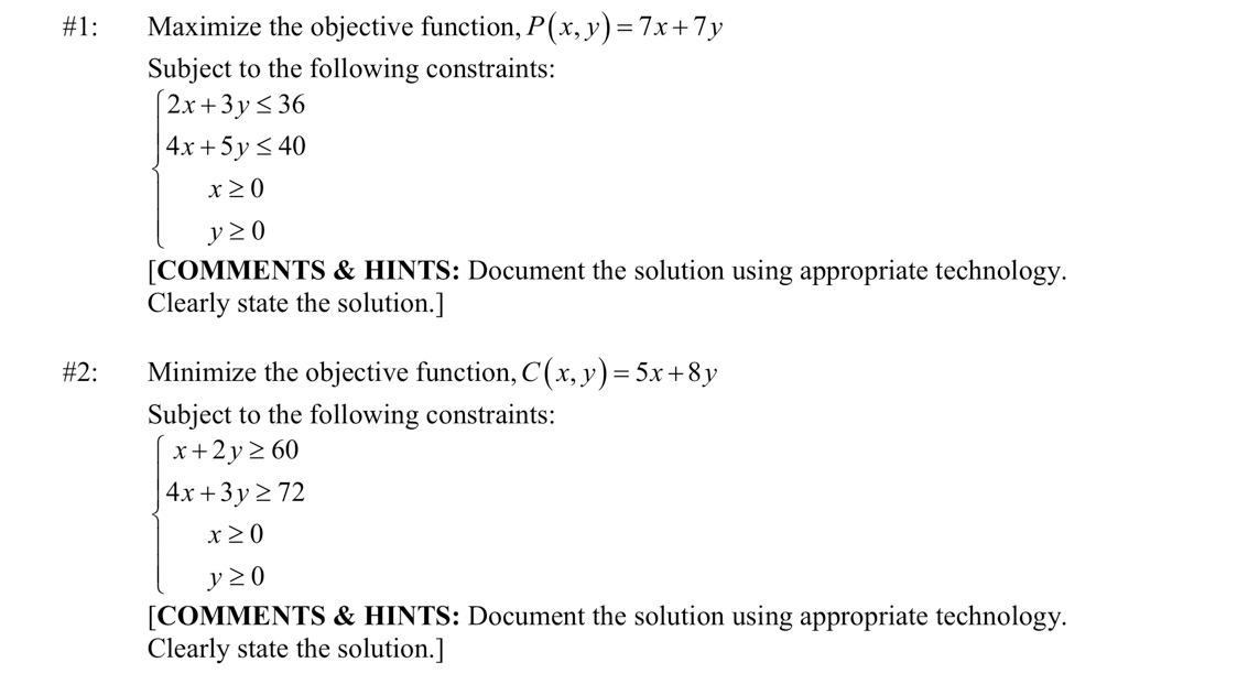 Solved 1 Maximize The Objective Function P X Y 7x