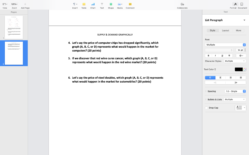 Solved 125% Zoom + Add Page T- Insert T Text Do Collaborate | Chegg.com