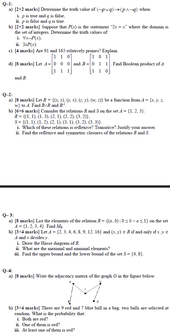 Solved Q-1: The negation of the proposition " x is less than | Chegg.com
