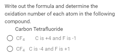 Solved Write out the formula and determine the oxidation | Chegg.com