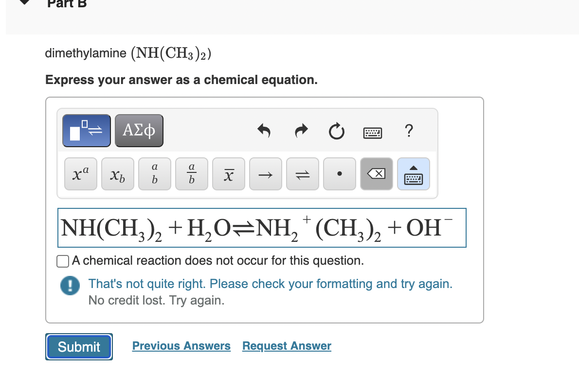 dimethylamine (NH(CH3)2) Express your answer as a | Chegg.com
