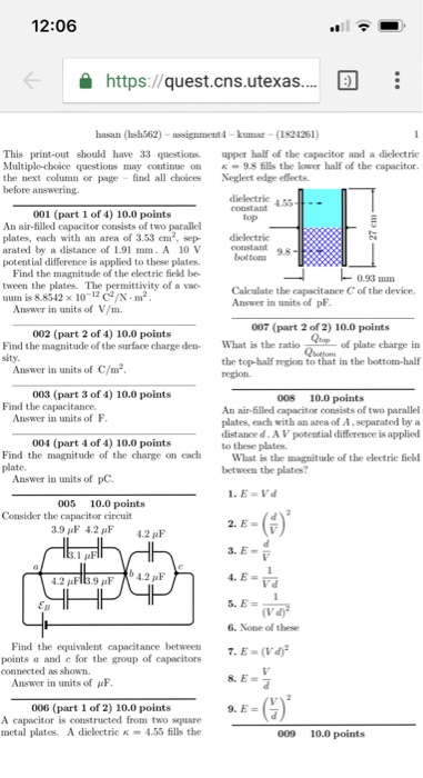 Solved 0 https://quest.cns.utexas..·L] hasan (hsh362) - | Chegg.com
