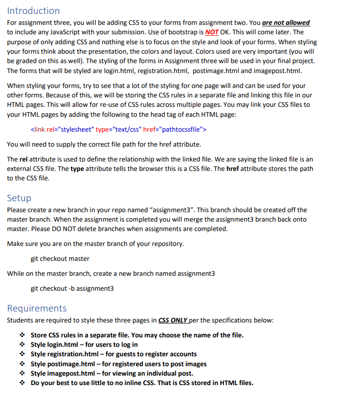 Solved Introduction For assignment three, you will be adding | Chegg.com