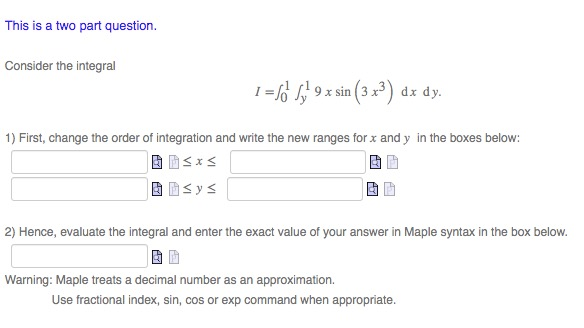 Solved Consider the integral First, change the order of | Chegg.com