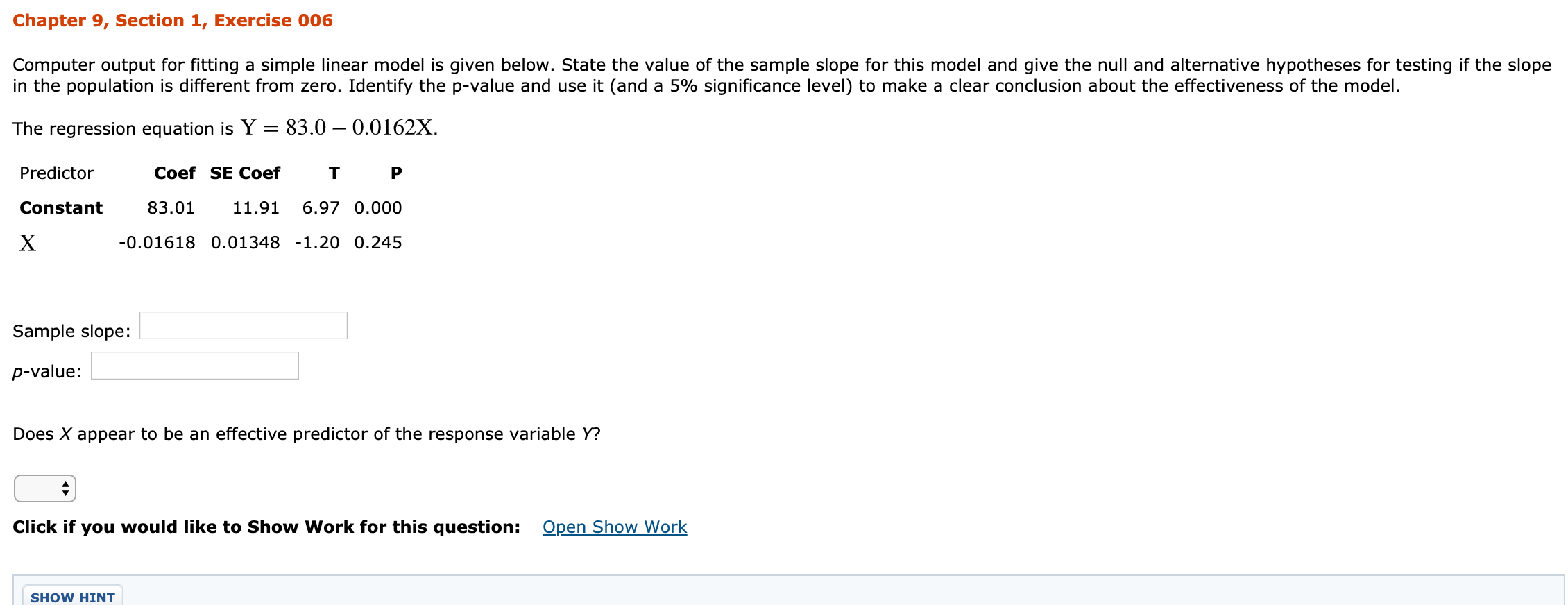 Solved Chapter 9, Section 1, Exercise 006 Computer output | Chegg.com