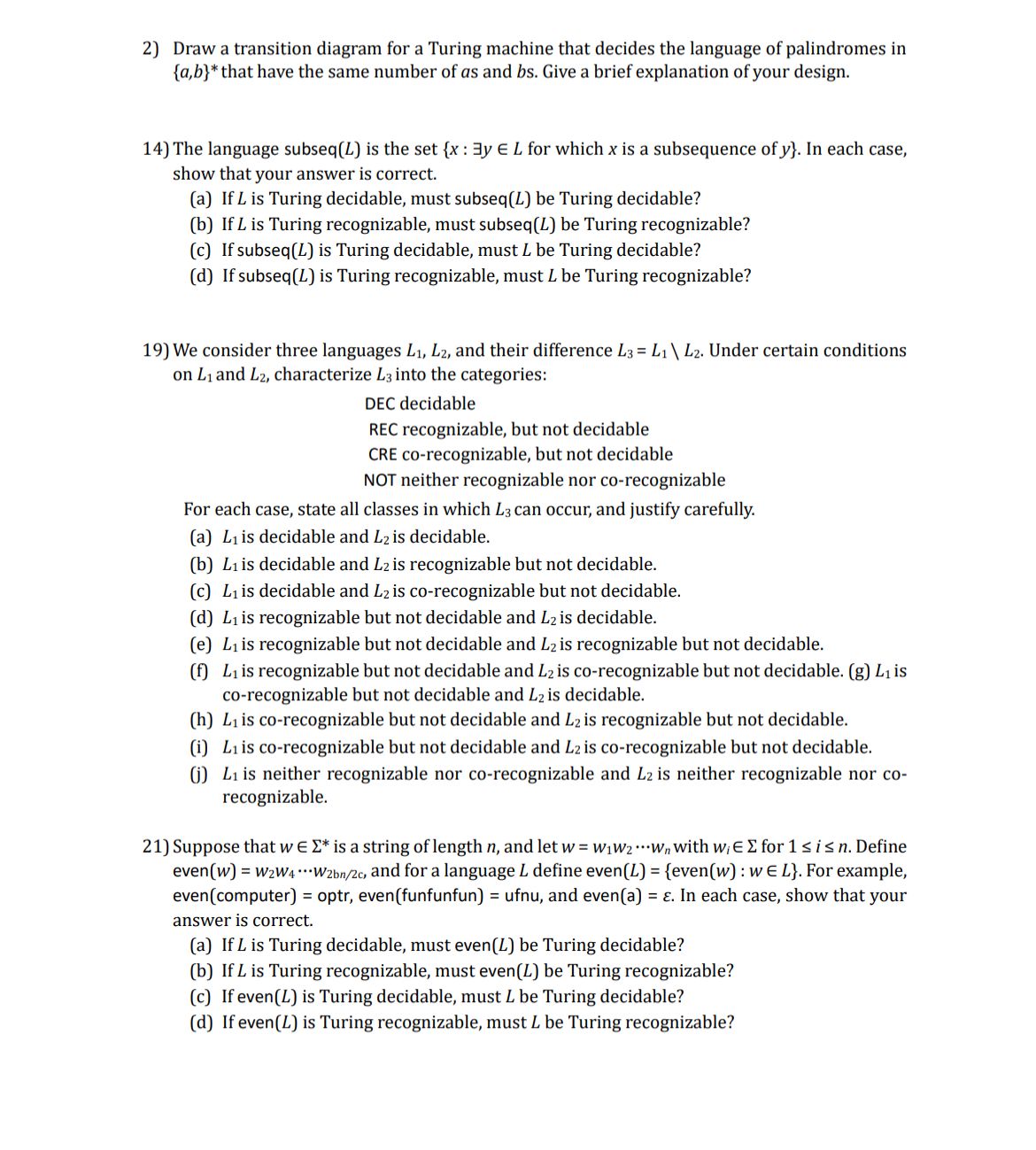 Solved 2) Draw a transition diagram for a Turing machine | Chegg.com