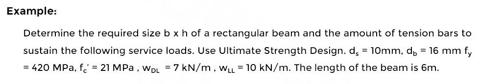 Solved Example: Determine the required size bxh of a | Chegg.com