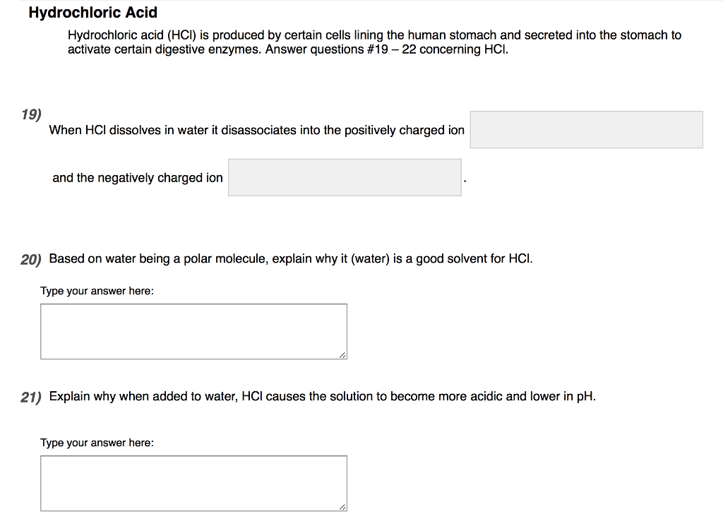 Solved Hydrochloric Acid Hydrochloric acid (HCI) is produced | Chegg.com