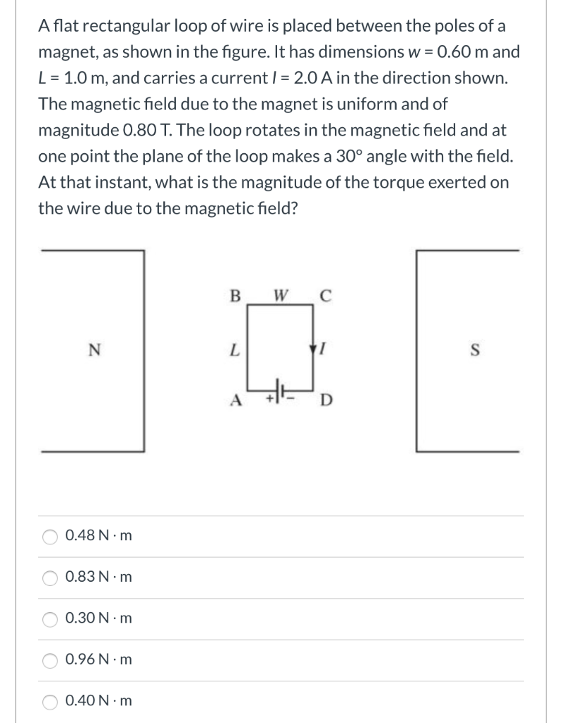 Solved A flat rectangular loop of wire is placed between the | Chegg.com
