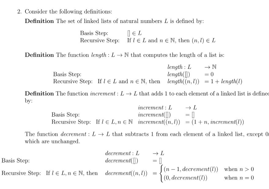 2. Consider the following definitions: Definition The | Chegg.com