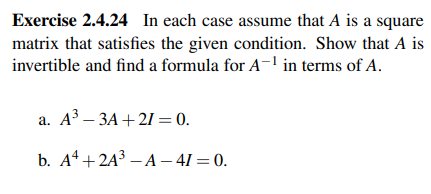 Solved Exercise 2.4.24 In each case assume that A is a | Chegg.com