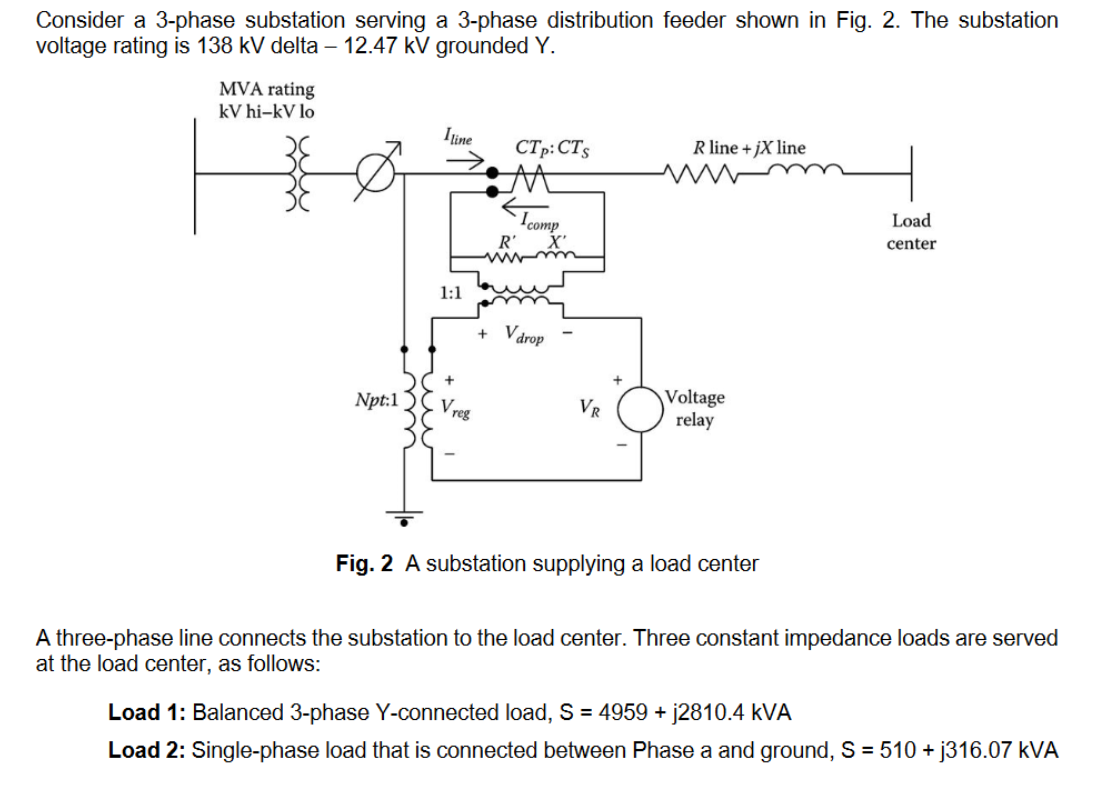 Consider a 3-phase substation serving a 3-phase | Chegg.com