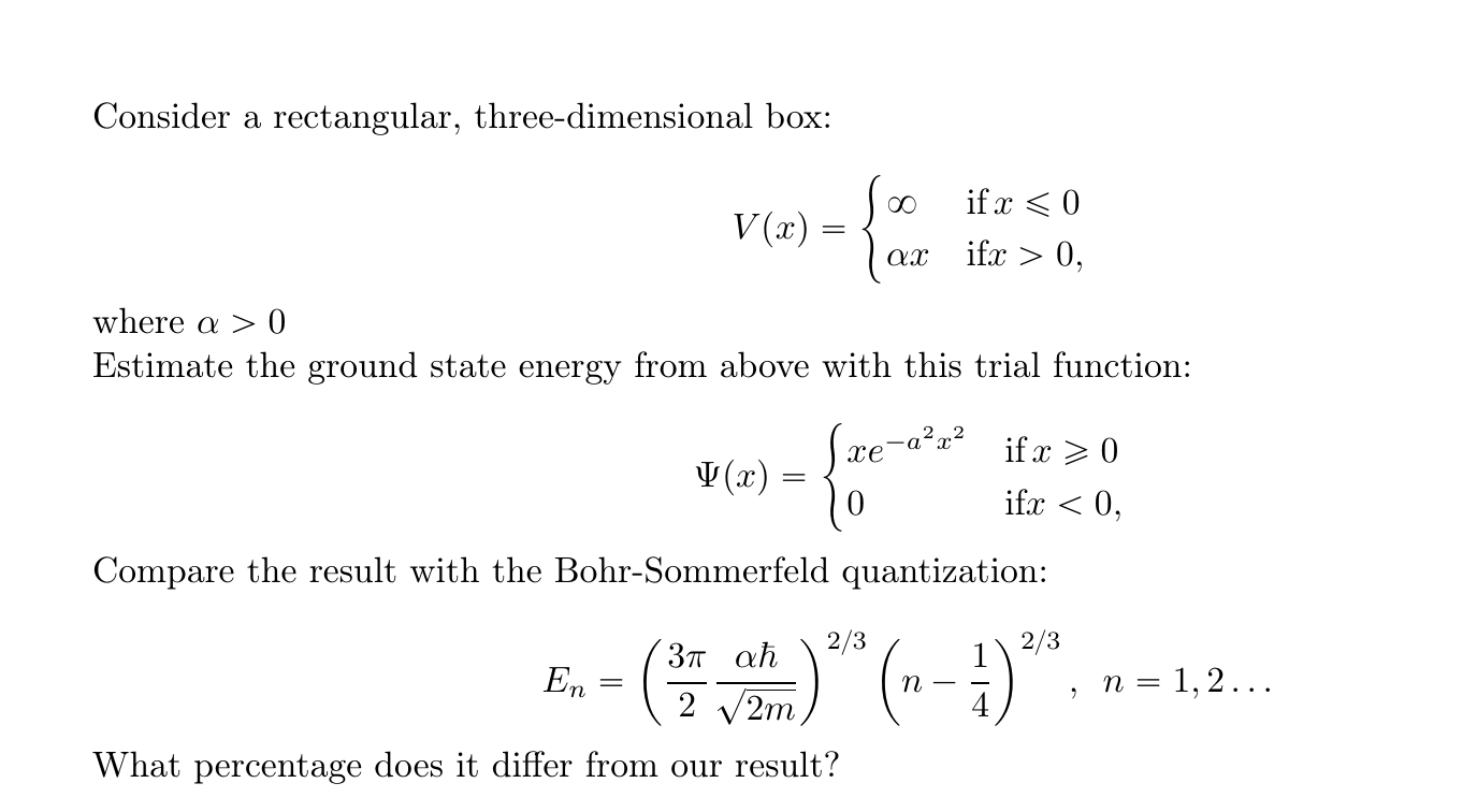 Solved Consider a rectangular, three-dimensional box: 0 V(x) | Chegg.com