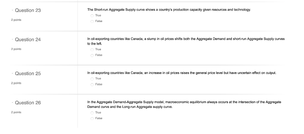 Solved The Short-run Aggregate Supply curve shows a | Chegg.com