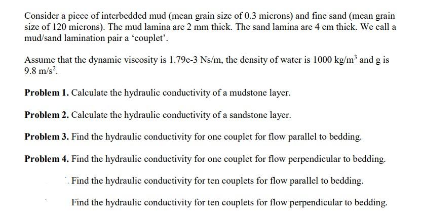 Solved Stuck on groundwater flow for Hydrology. I need help | Chegg.com