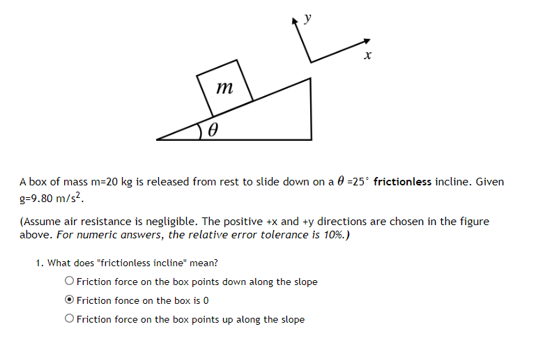 Solved A box of mass m=20 kg is released from rest to slide | Chegg.com