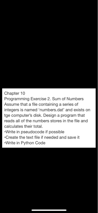 Solved Chapter 10 Programming Exercise 2. Sum of Numbers | Chegg.com
