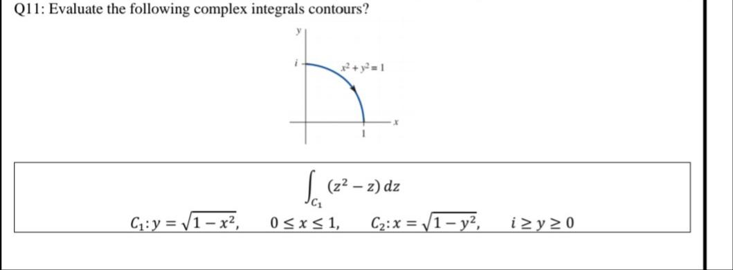 Solved Q11: Evaluate the following complex integrals | Chegg.com