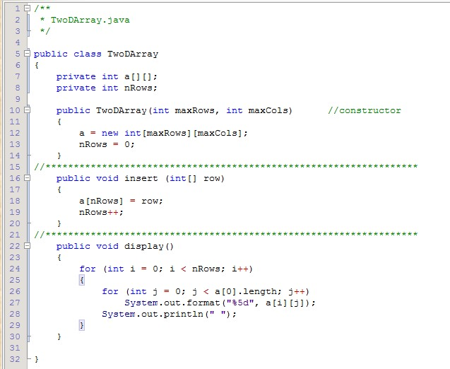 Solved To The Twodarray Class In Section 26 Of The 