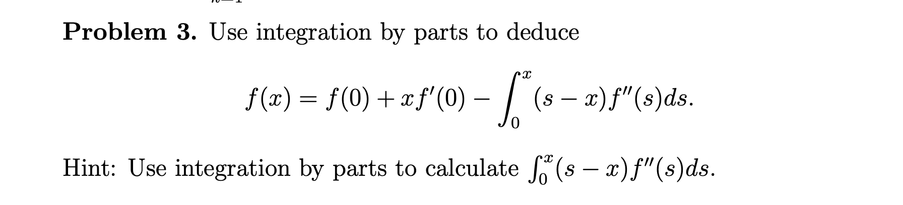 Solved Problem 3. Use integration by parts to deduce | Chegg.com