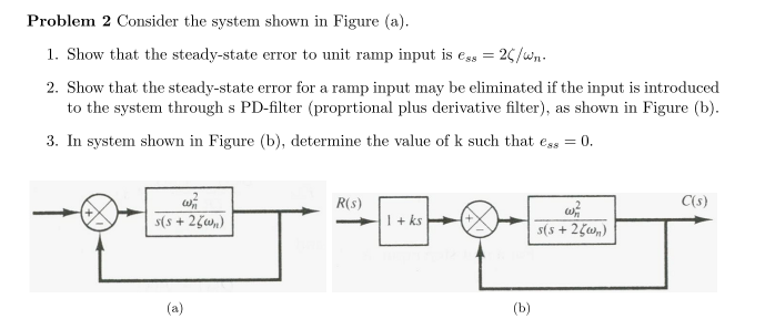 Solved Problem 2 Consider the system shown in Figure (a). 1. | Chegg.com
