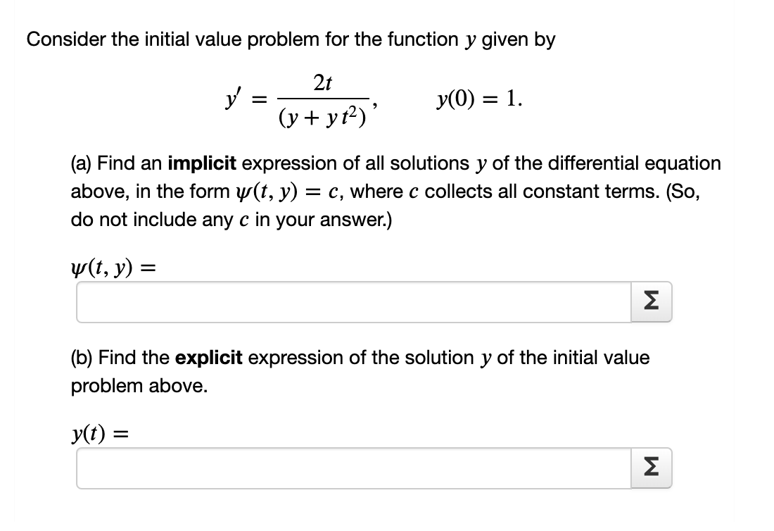 [Solved]: Consider the initial value problem for the funct