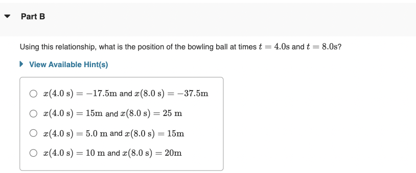 Solved Part BUsing this relationship, what is ﻿the position | Chegg.com