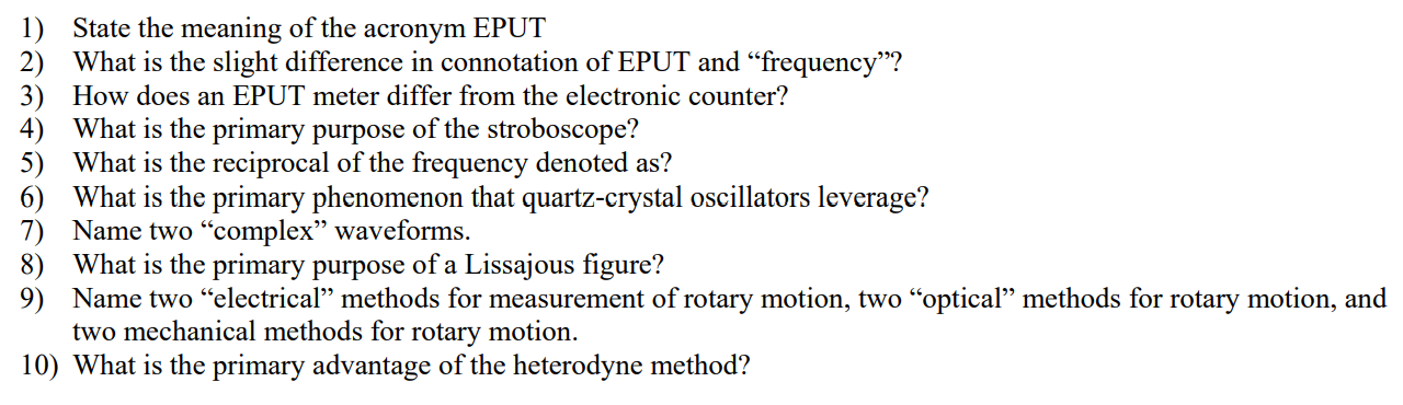 Solved 1) State the meaning of the acronym EPUT 2) What is | Chegg.com