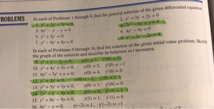 Solved ROBLEMS ODEMS In each of Problems 1 through 8, find | Chegg.com Solved ROBLEMS ODEMS In each of Problems 1 through 8, find | Chegg.com