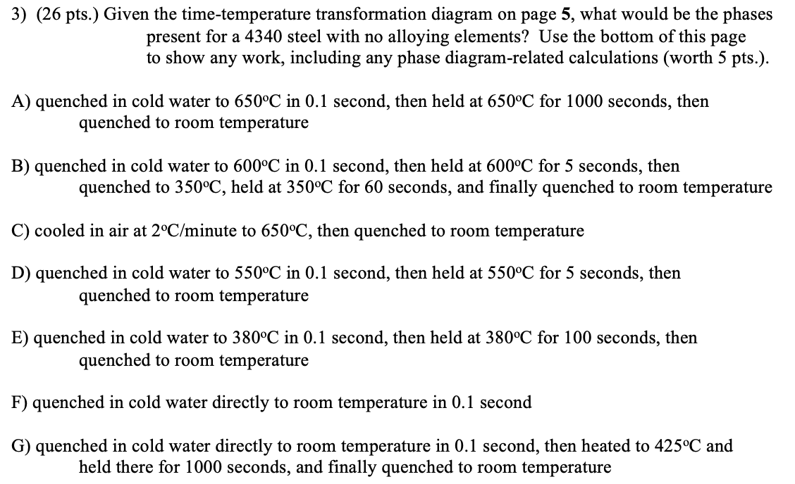 Solved 3) (26 pts.) Given the time-temperature | Chegg.com