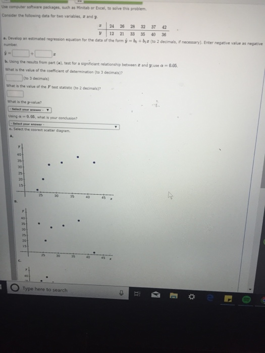 Solved Use computer software packages, such as Minitab or | Chegg.com