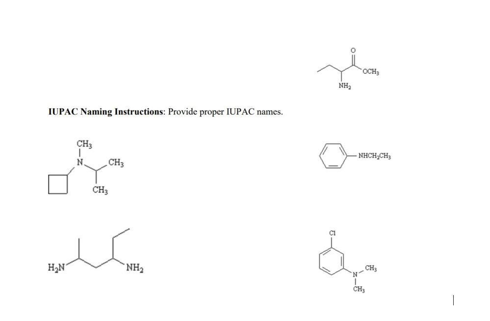 Solved OCH3 NH2 IUPAC Naming Instructions: Provide proper | Chegg.com