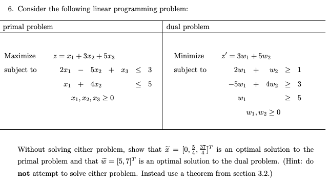 Solved 6. Consider the following linear programming problem: | Chegg.com