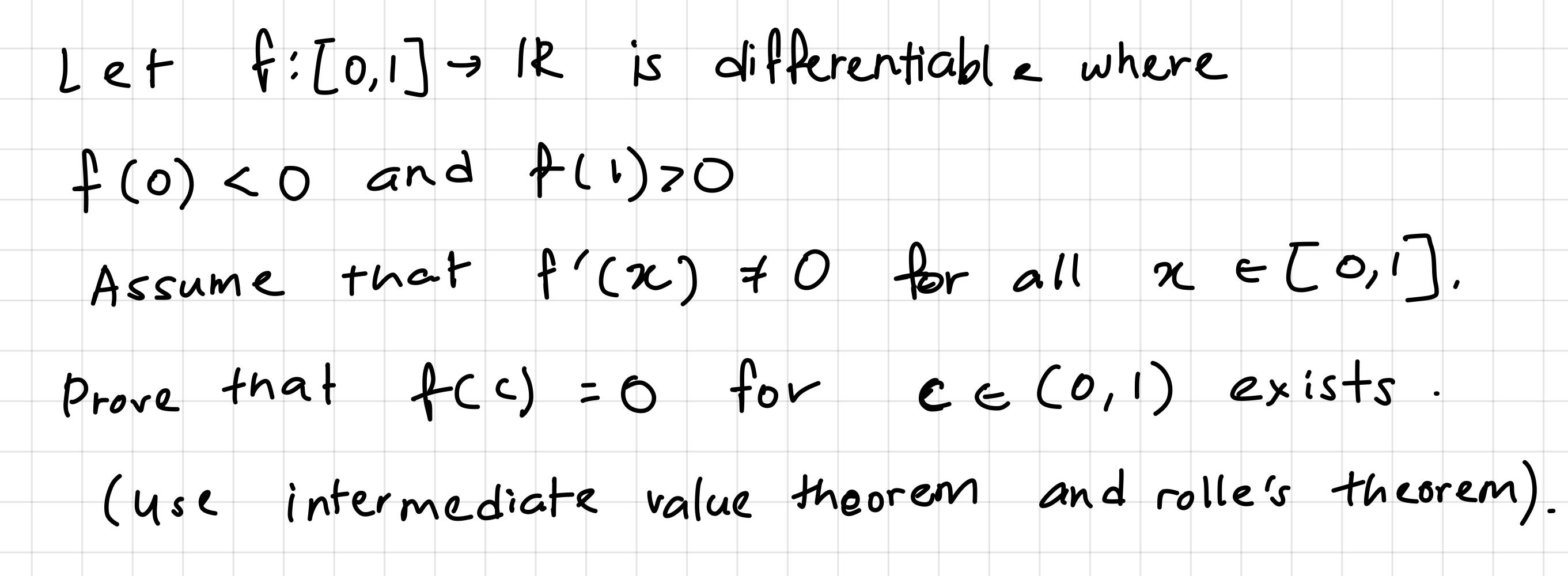Solved Let f:[0,1]→R is differentiable where f(0)