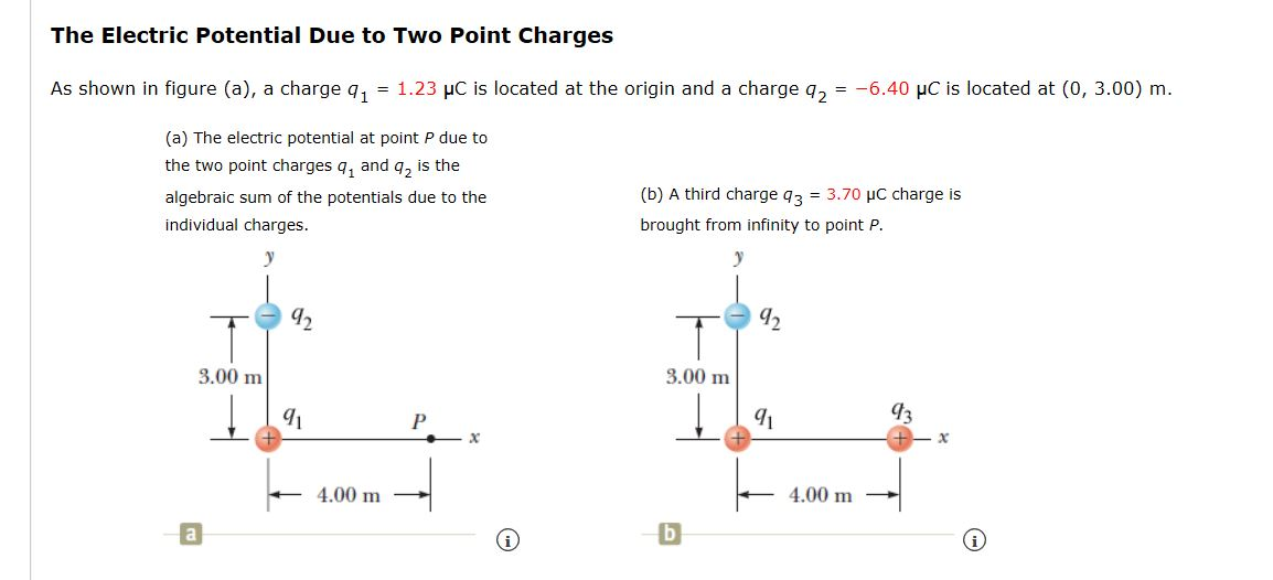 Solved The Electric Potential Due to Two Point Charges As | Chegg.com