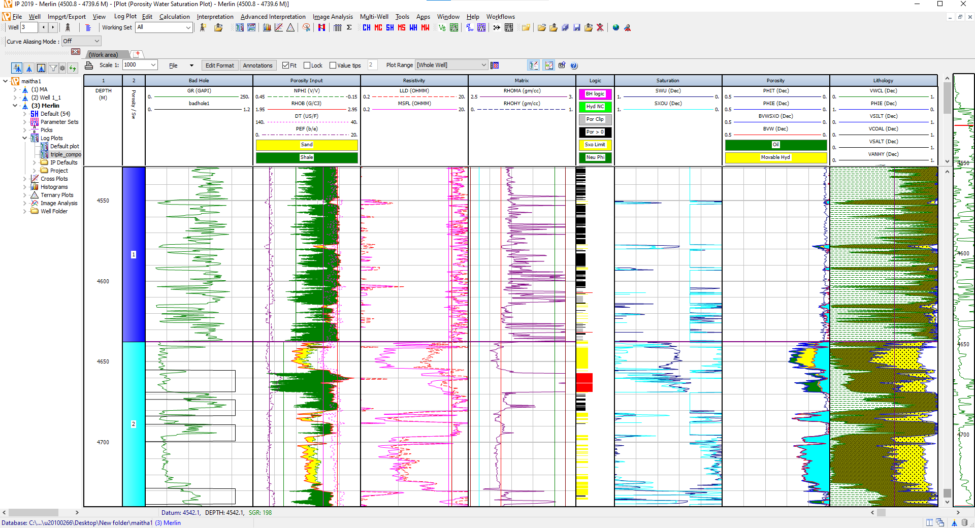 Solved Identify the reservoir interval with a quick look | Chegg.com