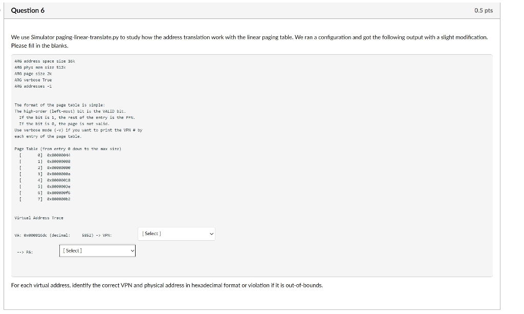 Question 6 0.5 pts We use Simulator | Chegg.com