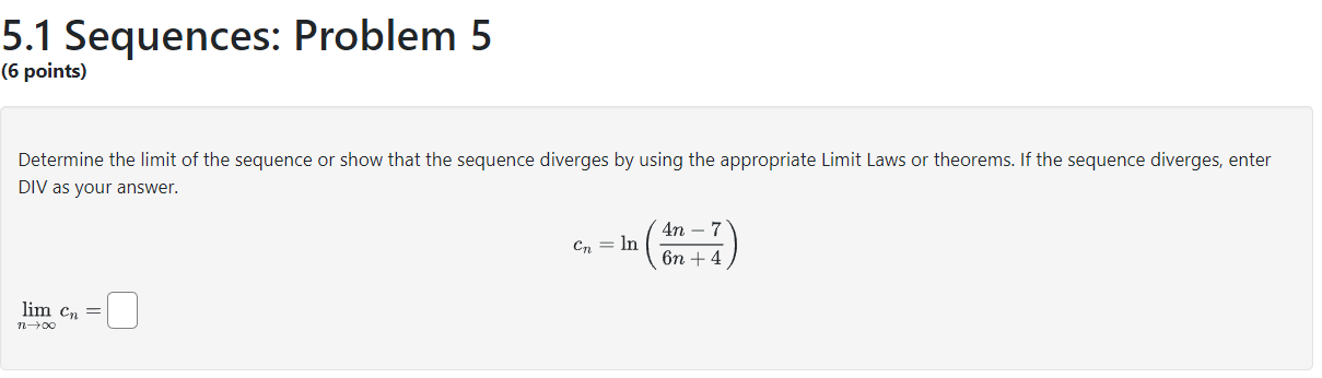 Solved 5.1 Sequences: Problem 5 (6 points) Determine the | Chegg.com