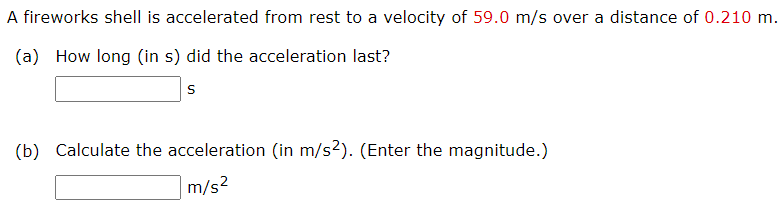 Solved A fireworks shell is accelerated from rest to a | Chegg.com