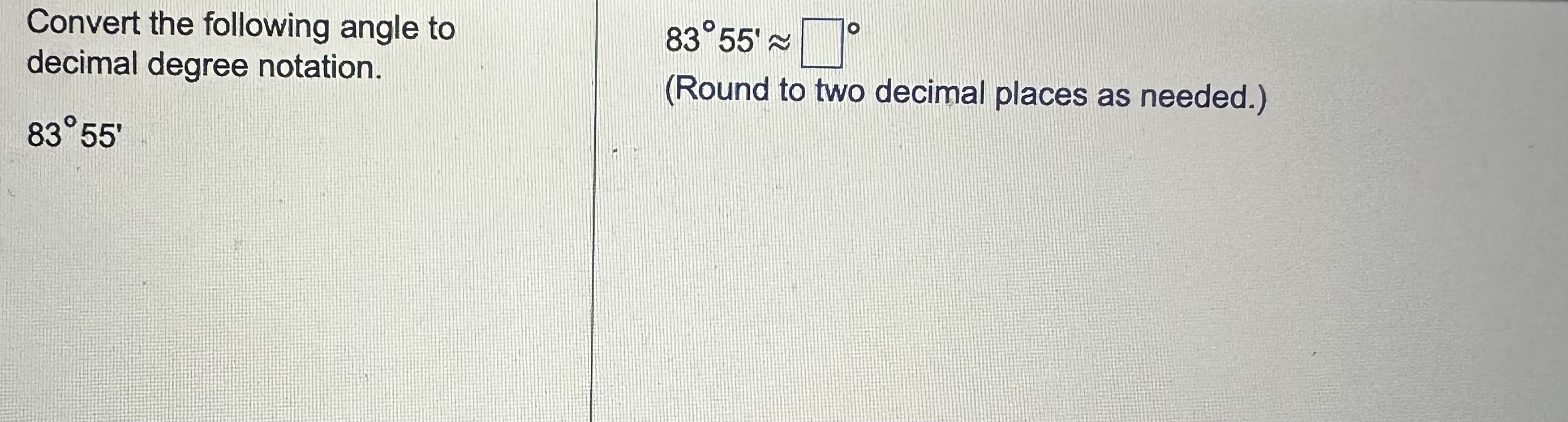Solved Convert the following angle to decimal degree | Chegg.com