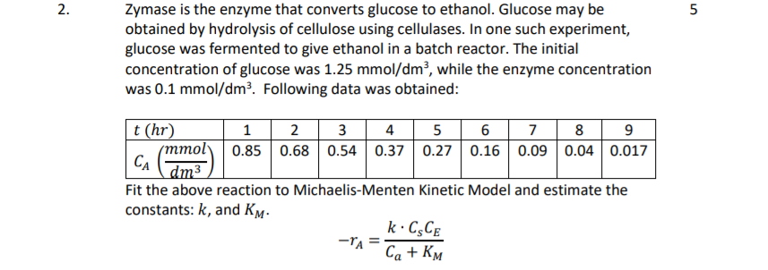 Solved 2. 5 Zymase is the enzyme that converts glucose to | Chegg.com