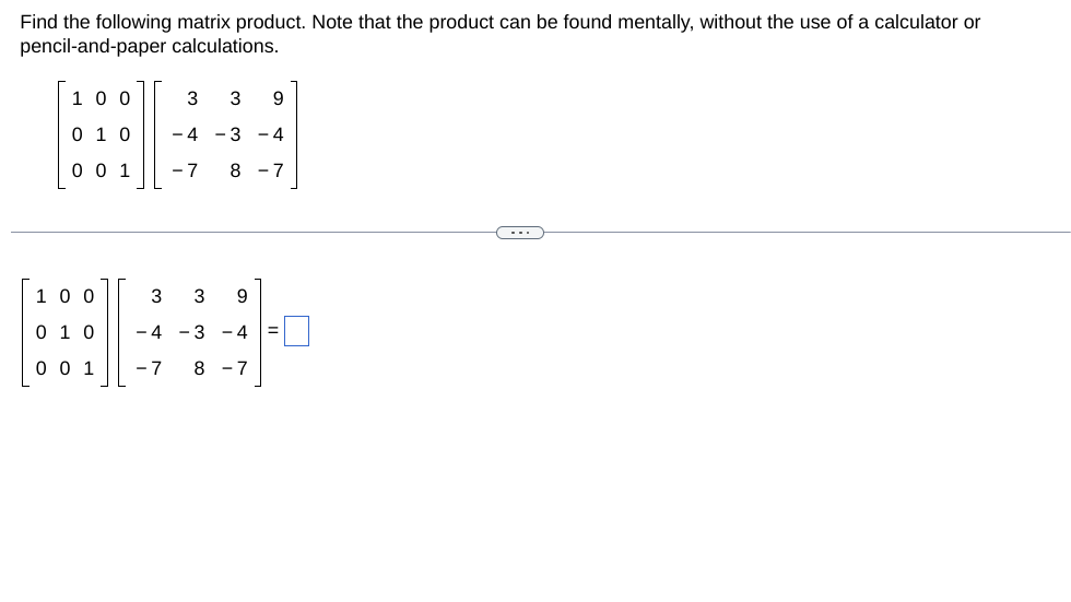 Solved Find the following matrix products. Note that each | Chegg.com